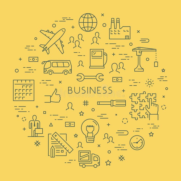 Vector Round Linear Concept for Business. Stock Illustration ...