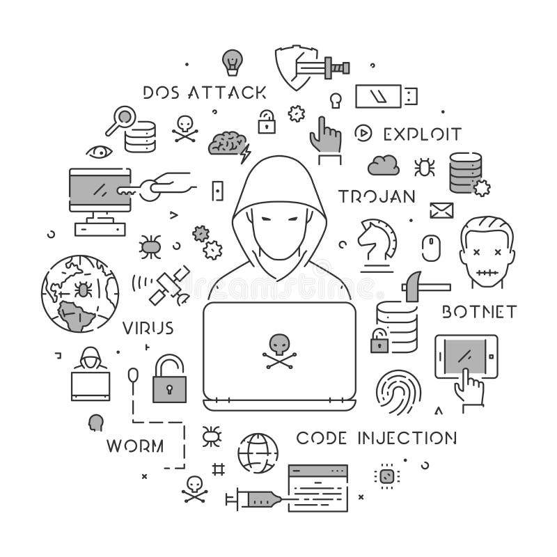 Concept of hacking. stock vector. Illustration of hacking - 79740954
