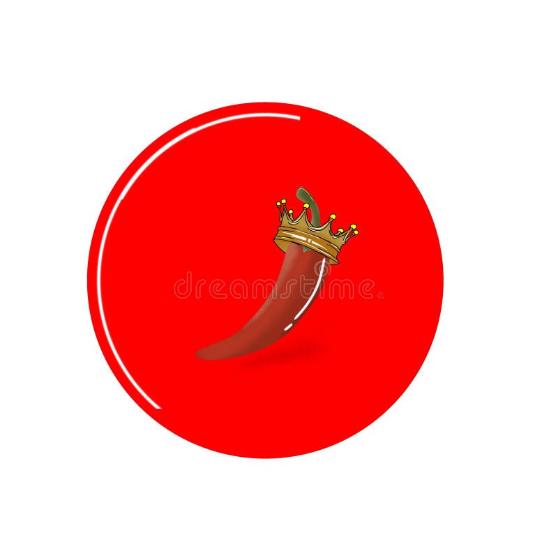 Vector of a Round Logo with a Chili Icon and a Crown Stock Illustration ...