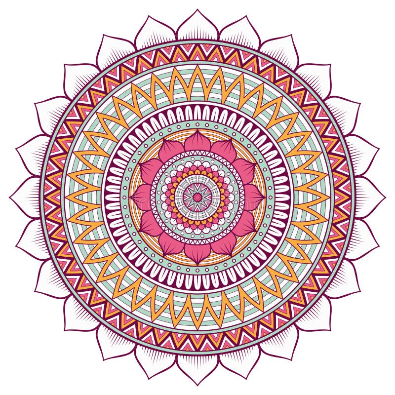 Vector round Mandala stock vector. Illustration of pattern - 63037895