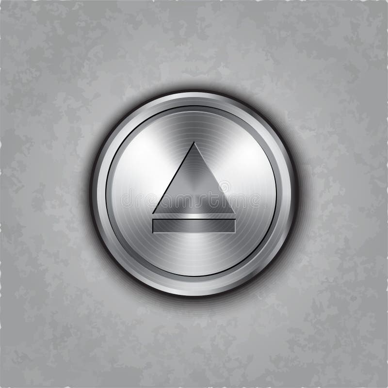 Vector Round Metal Eject Button Stock Vector Illustration Of Scale