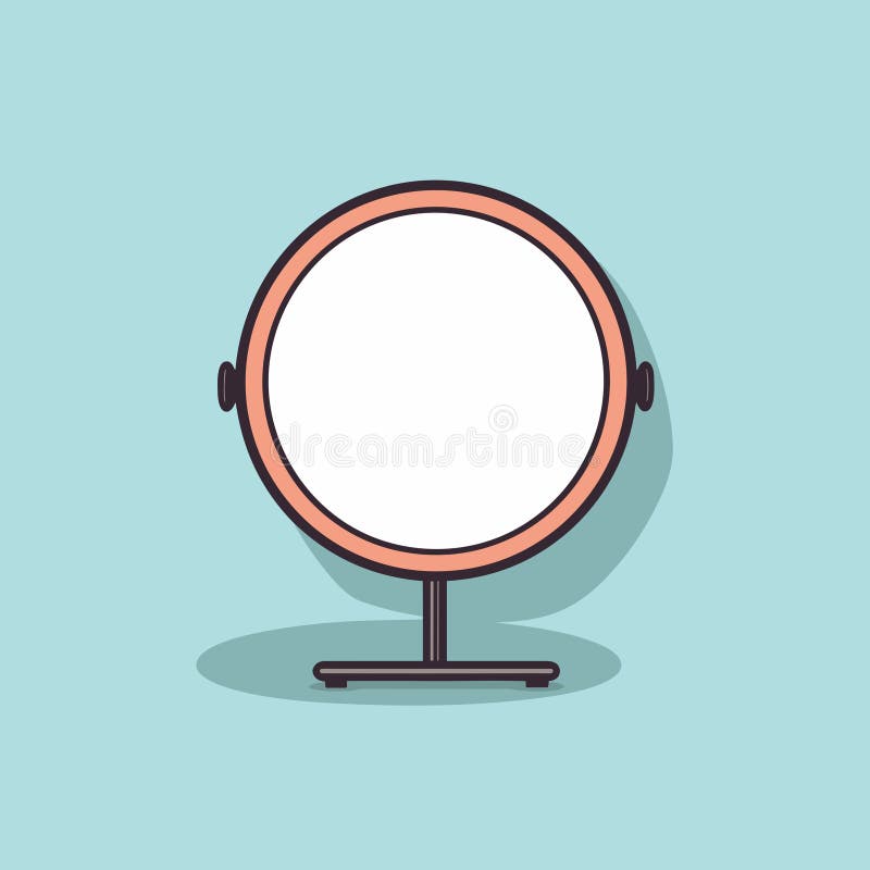 Vector of Round Mirror on Table - Vector Illustratio Stock Vector ...