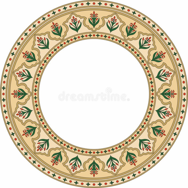 Vector De Arte Persa Vector Round National Red And Black Ornament Of