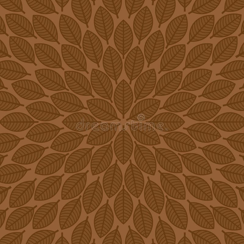 Vector Round Pattern with Leaves. Floral Pattern Stock Illustration ...