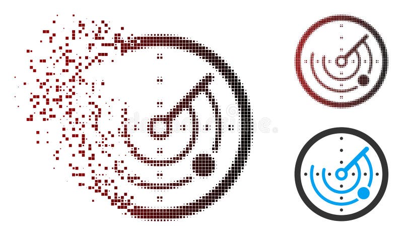 Sparkle Pixel Halftone Round Radar Icon Stock Vector - Illustration of ...