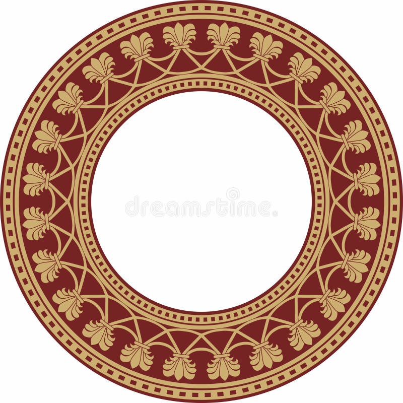 Vector Round Red and Gold National Persian Ornament. Stock Vector ...