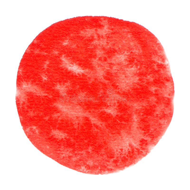 Vector Round Red Watercolor Paint Texture Isolated on White for Your ...
