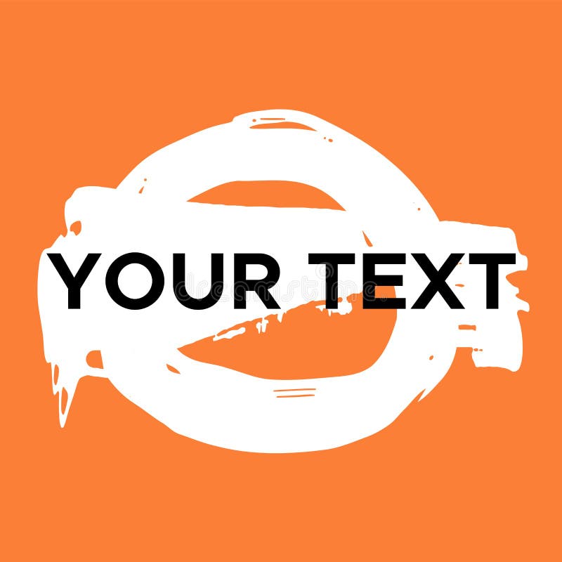 Vector Round Shape on Orange. White Circle Stamp. Icon, Logo, Banner ...