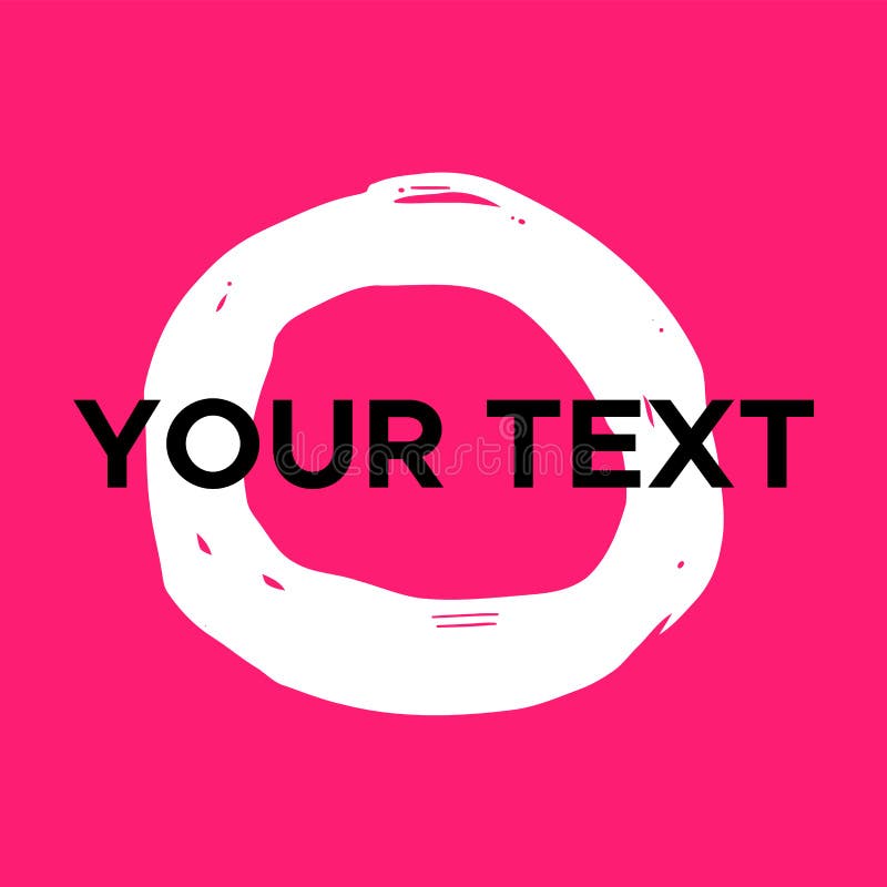 Vector Round Shape on Pink. White Circle Stamp. Icon, Logo, Banner ...