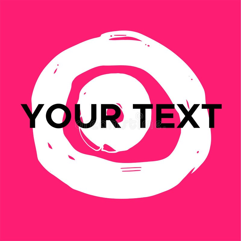 Vector Round Shape on Pink. White Circle Stamp. Icon, Logo, Banner ...