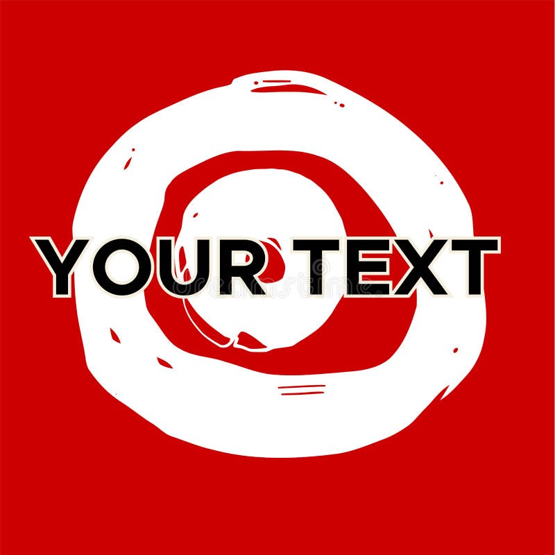 Vector Round Shape on Red. White Circle Stamp. Icon, Logo, Banner ...