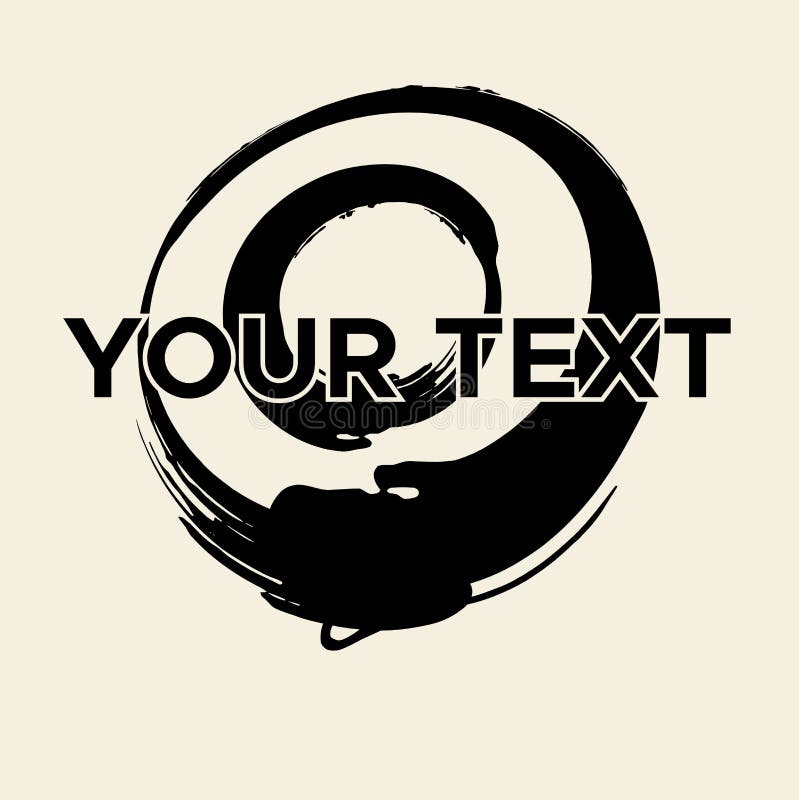 Vector Round Shape on White. Black Circle Stamp. Icon, Logo, Banner ...