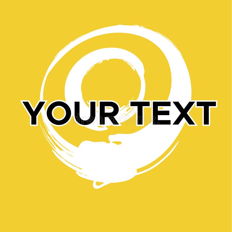 Vector Round Shape on Yellow. White Circle Stamp. Icon, Logo, Banner ...