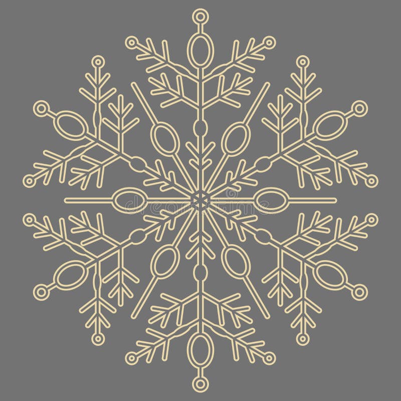 Vector Round Snowflake stock vector. Illustration of celebration ...