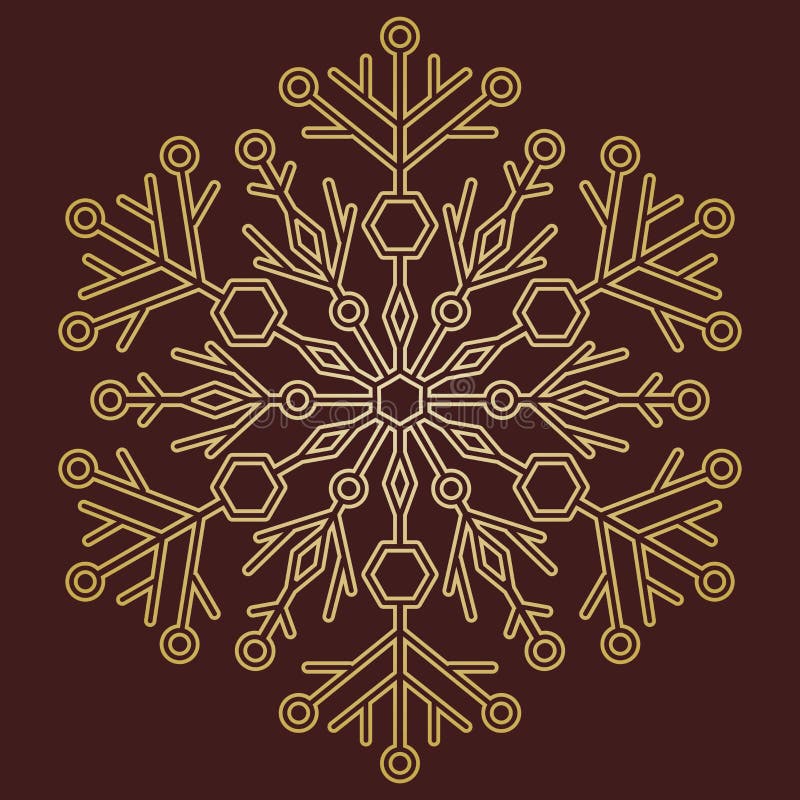 Vector Round Snowflake stock vector. Illustration of abstract - 209170209