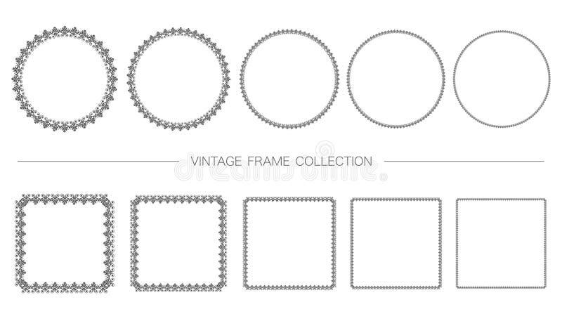 Vector Round and Square Decorative Vintage Frame Set Isolated on a ... Vector Round and Square Decorative Vintage Frame Set Isolated on a ...