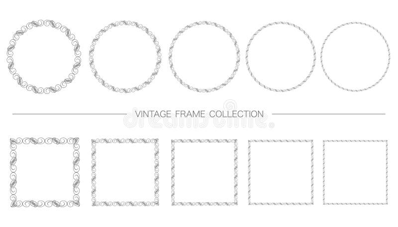 Vector Round and Square Decorative Vintage Frame Set Isolated on a ... Vector Round and Square Decorative Vintage Frame Set Isolated on a ...