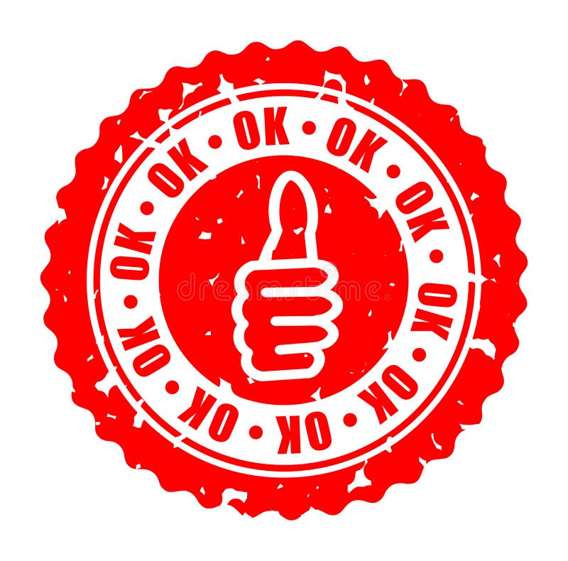 Vector round stamp OK stock illustration. Illustration of business ...