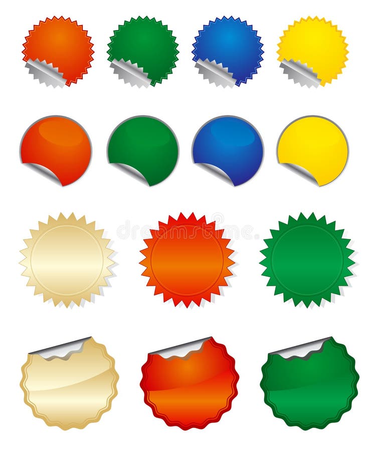 Collection of Vector Shapes Labels Stickers or Stamps with Lace Borders ...