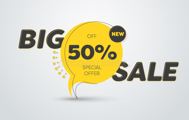 Vector Round Yellow Label for Big Sale with Black Lines and Text Stock ...