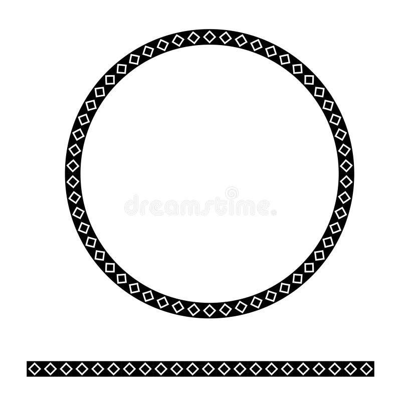 Vector Rounded Corner Circle Black Frame, Isolated on White Stock ...