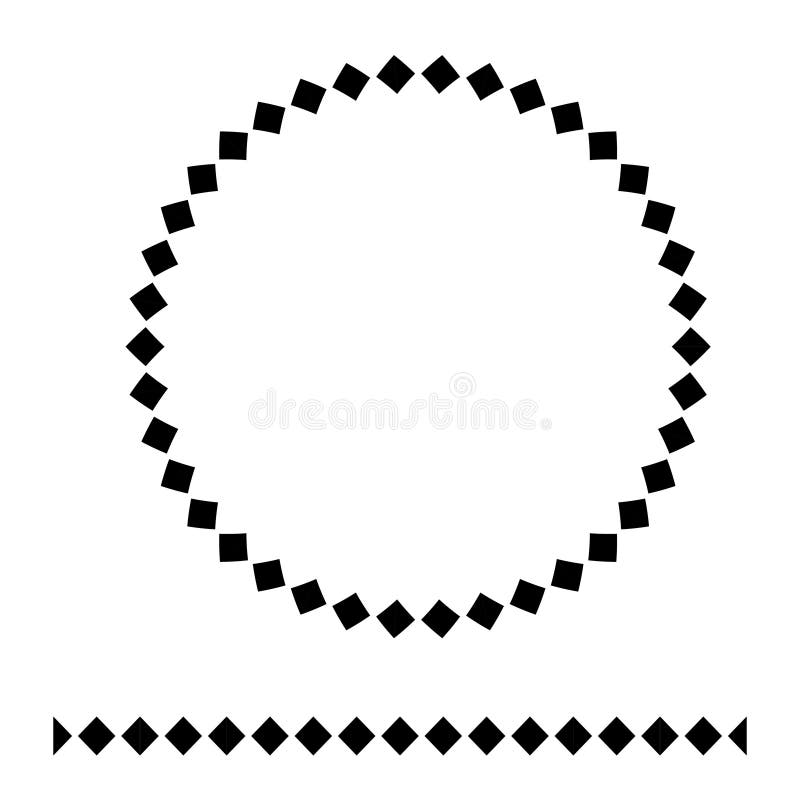 Vector Rounded Corner Circle Black Frame, Isolated on White Stock ...