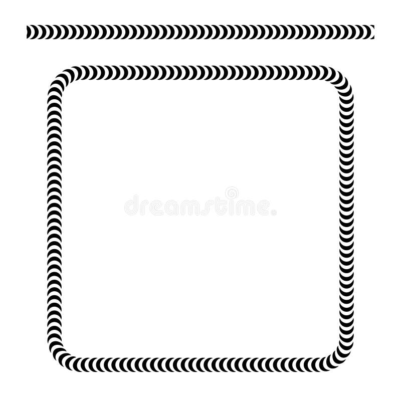 Vector Rounded Corner Square Black Frame, Isolated on White Stock ...