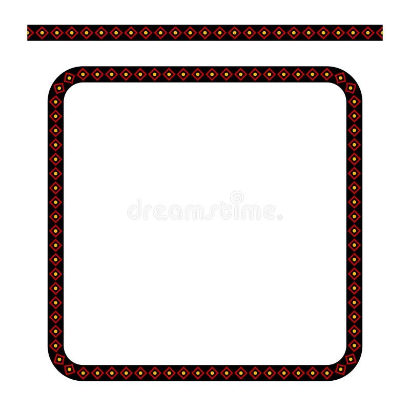 Vector Rounded Corner Square Black Frame, Isolated on White Stock ...