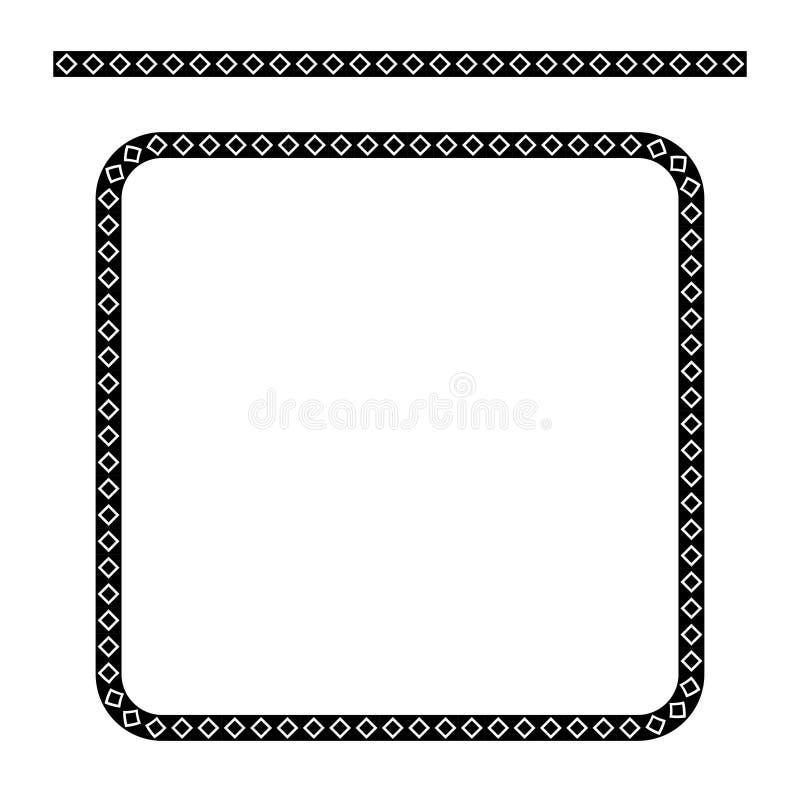 Vector Rounded Corner Square Black Frame, Isolated on White Stock ...