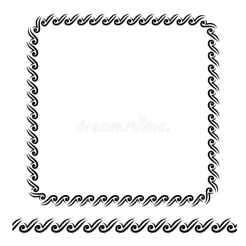Vector Rounded Corner Square Floral Frame, Isolated on White Stock ...