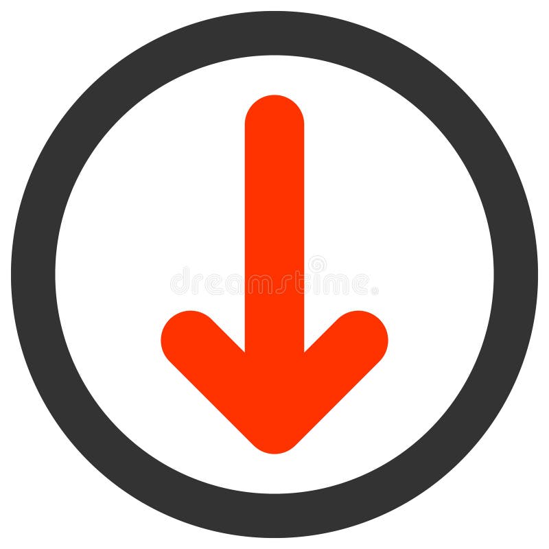 Vector Rounded Down Arrow Flat Icon Illustration Stock Vector ...