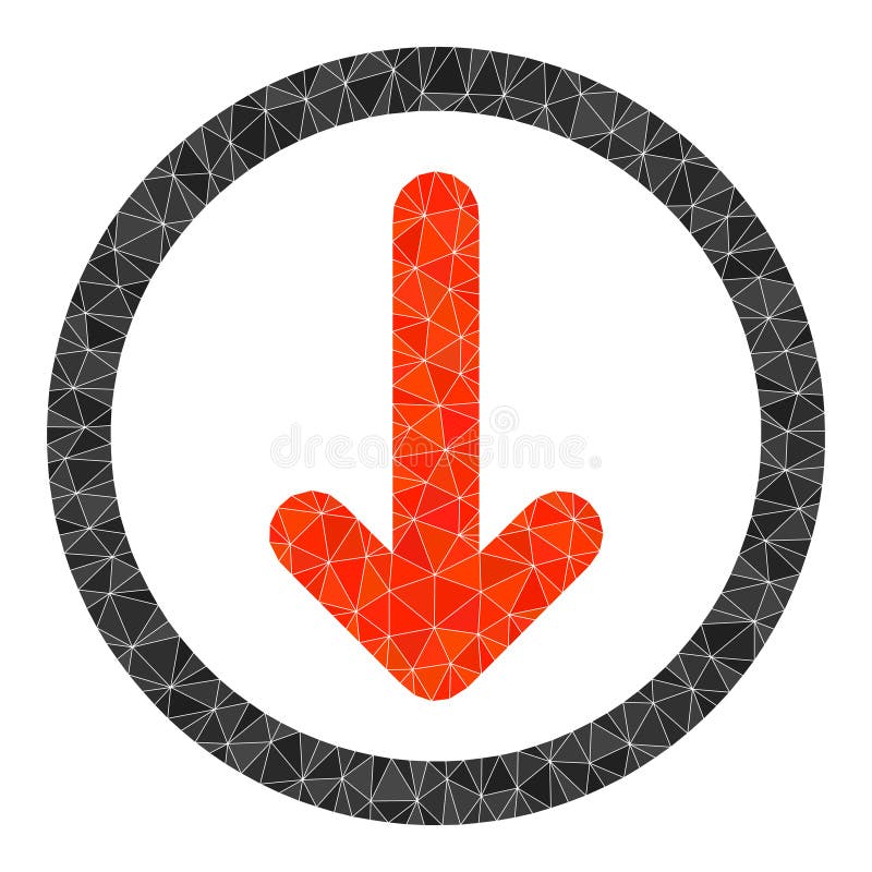 Vector Rounded Down Arrow Triangle Filled Icon Stock Vector ...