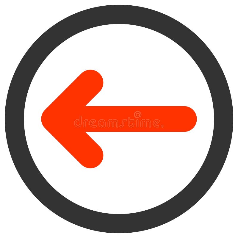 Vector Rounded Left Arrow Flat Icon Symbol Stock Vector - Illustration of movement, west: 221837952