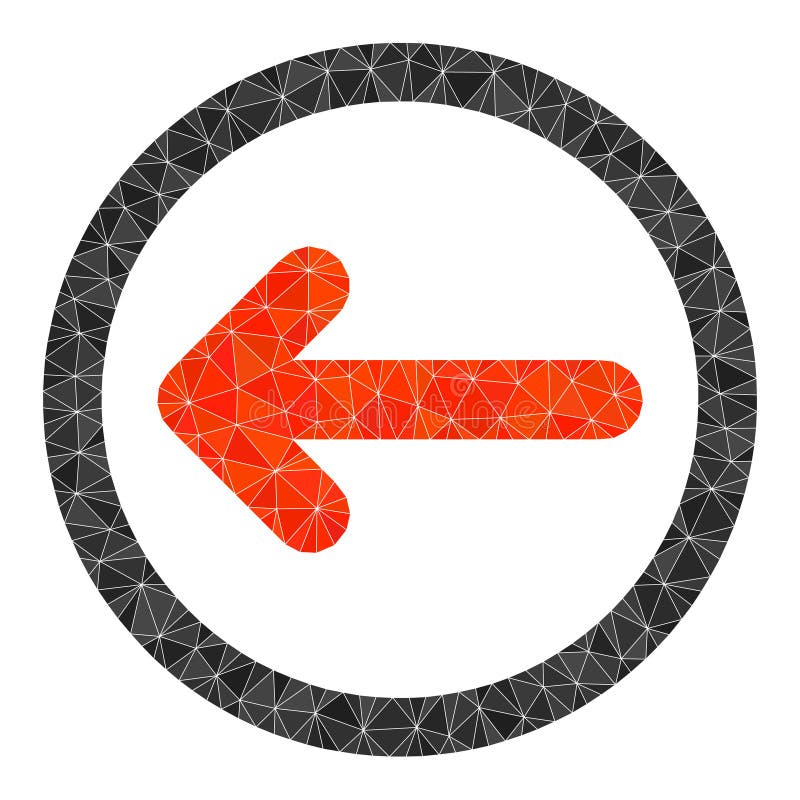 Vector Rounded Left Arrow Polygonal Icon Stock Vector - Illustration of ...