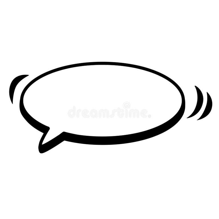 Vector Rounded Speech Bubble for Words . Black Hand Drawn Dialogue ...