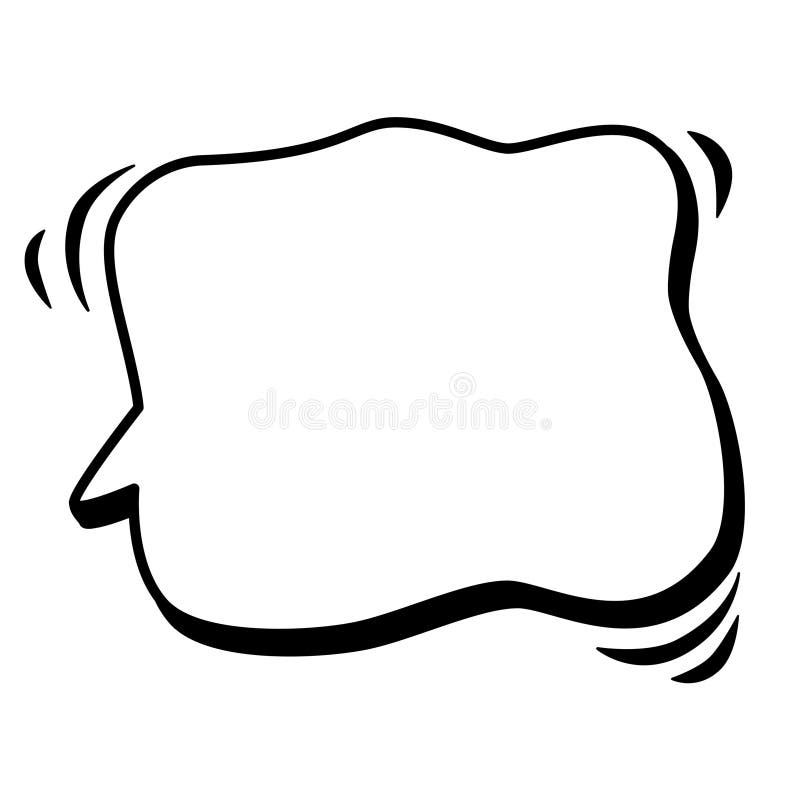 Vector Rounded Speech Bubble for Words . Black Hand Drawn Dialogue ...