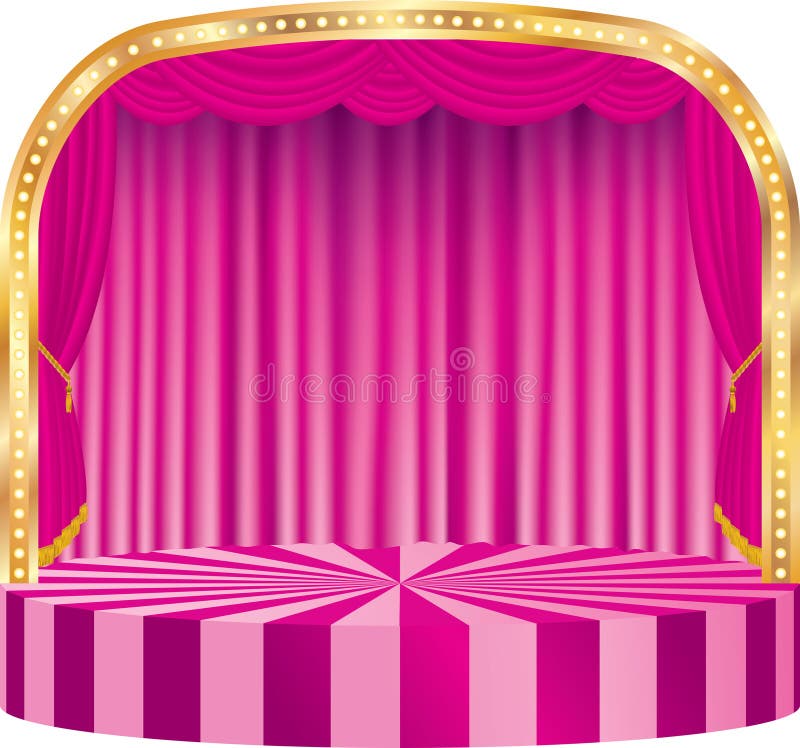 Pink round stage stock vector. Illustration of place - 310561480