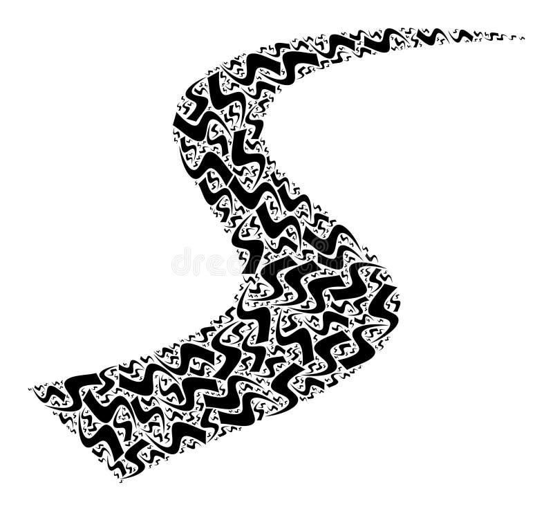 Route Recursive Icon Collage of Self Icons Stock Vector - Illustration ...