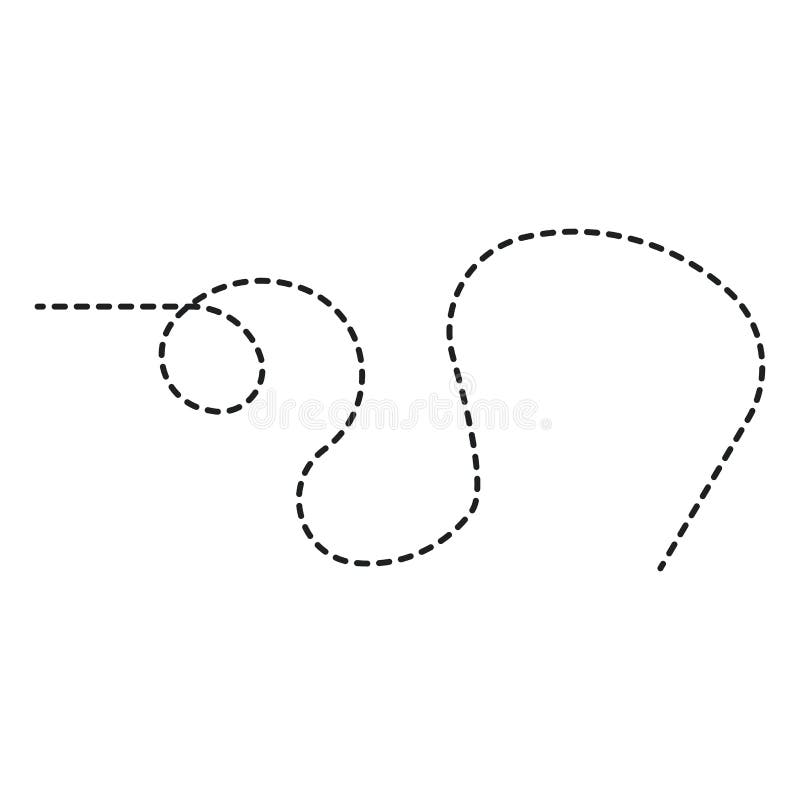 Plane Dotted Line Path Direction Vector Illustration Travel Map. Flight ...