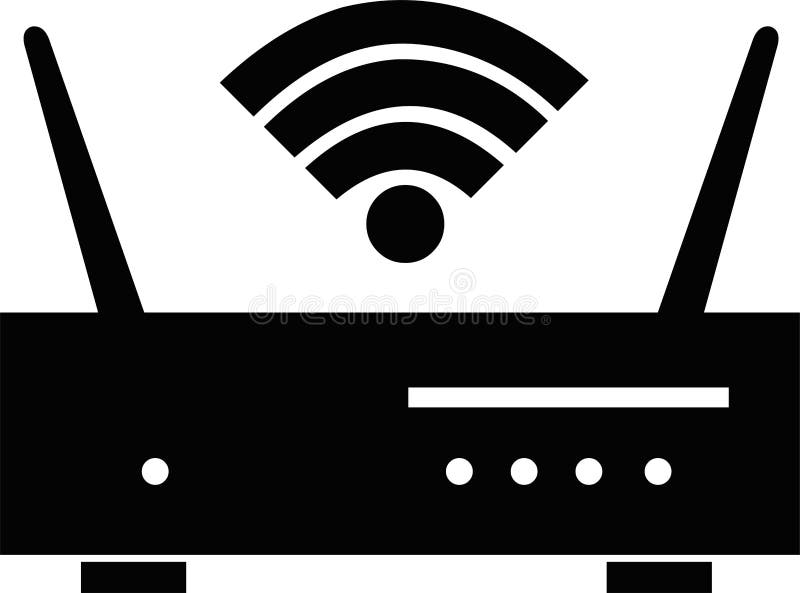 Vector Router Modem Waving Frequency Stock Vector - Illustration of ...