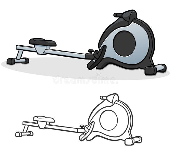 Vector Rowing Machine Cartoon Illustration Stock Vector - Illustration ...