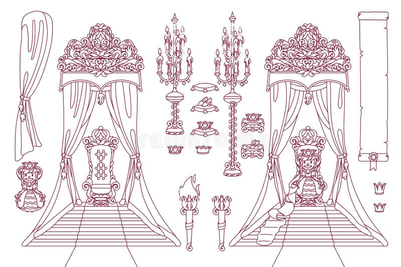 Vector Royal Chair Queen Throne Stock Vector - Illustration of design ...