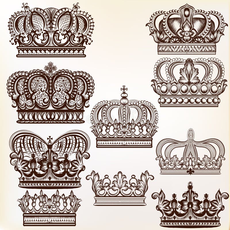 Vector Royal Crowns for Design Stock Vector - Illustration of luxury ...