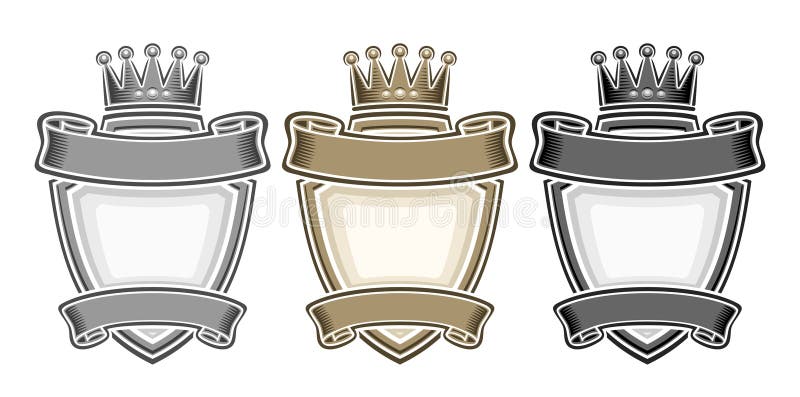 Vector Royal Emblems Set stock vector. Illustration of shield - 308032581