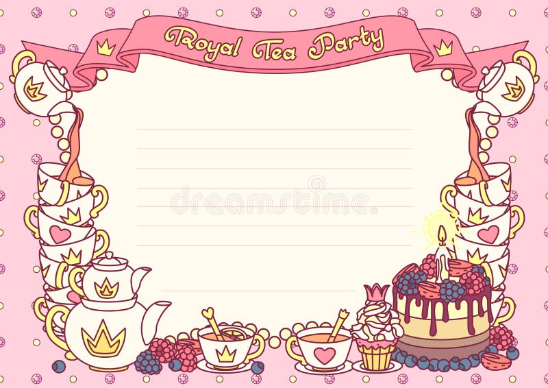 Vector Royal Tea Party Template Stock Vector - Illustration of invite ...