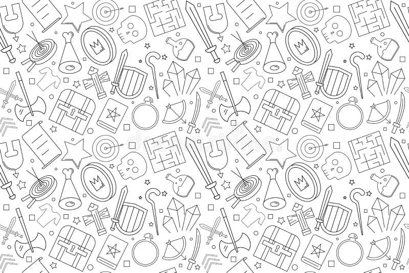 Vector Rpg Pattern. Rpg Seamless Background Stock Vector - Illustration ...