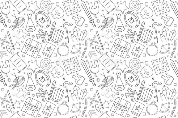 Vector Rpg Pattern. Rpg Seamless Background Stock Vector - Illustration ...