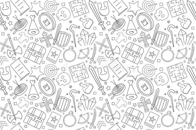 Vector Rpg Pattern. Rpg Seamless Background Stock Vector - Illustration ...