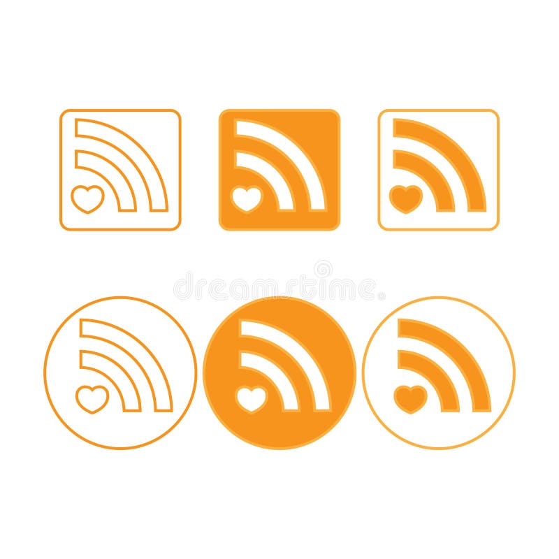Vector Rss Icons of Round and Square Shapes, Orange Stock Vector ...