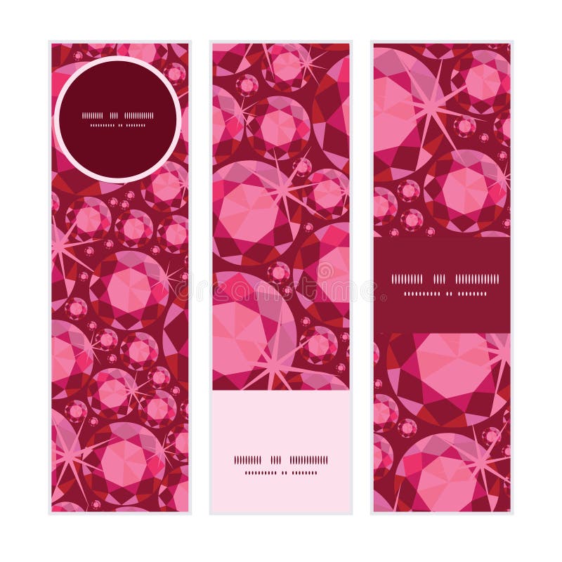 Vector Ruby Vertical Banners Set Pattern Stock Vector - Illustration of ...